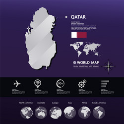 Doodle map of qatar Royalty Free Vector Image - VectorStock