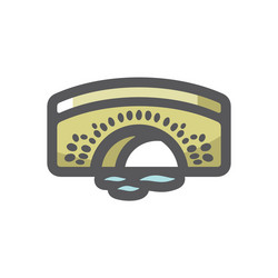 Cartoon stone bridge over river Royalty Free Vector Image