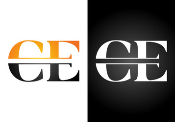 Initial monogram letter c e logo design template Vector Image