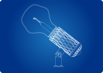 Led lamps isometric blueprint Royalty Free Vector Image