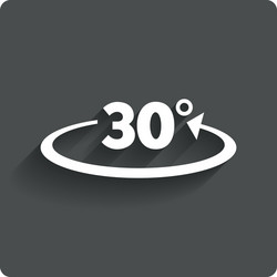 Angle 30 degrees sign icon geometry math symbol Vector Image