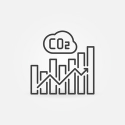 Co2 cloud bar chart thin line concept Royalty Free Vector
