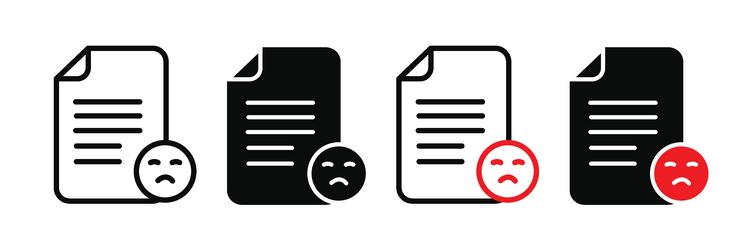 Complaints icon set customer feedback check form Vector Image
