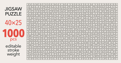 Empty jigsaw puzzle grid template 9x7 shapes 63 Vector Image