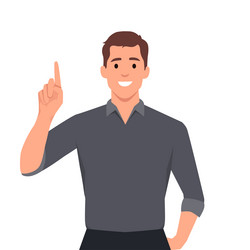 Casual man pointing up Royalty Free Vector Image