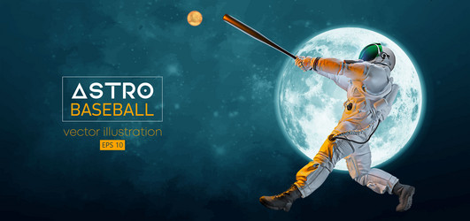 Baseball player astronaut in space action Vector Image