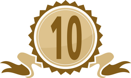 Number ten red label Royalty Free Vector Image