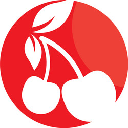 Cherry logo template icon Royalty Free Vector Image