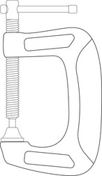 C-clamp isometric blueprints Royalty Free Vector Image