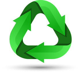 Recycle logo made by plastic bottles Royalty Free Vector