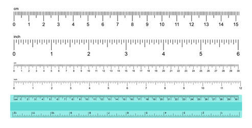 Inch and metric rulers centimeters inches Vector Image