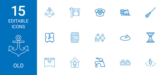 100 old icons Royalty Free Vector Image - VectorStock