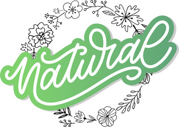 100 natural lettering stamp slogan calligraphy Vector Image