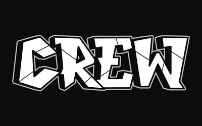 Crew word trippy psychedelic graffiti style Vector Image