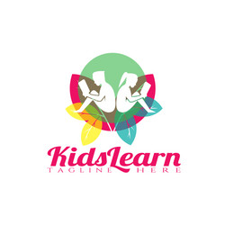 Kid learning logo templatechildren icon Royalty Free Vector