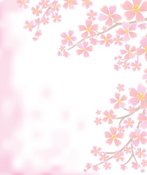 Spring frame with branches of tree and sakura Vector Image