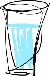 Sketch glass with water isolated Royalty Free Vector Image