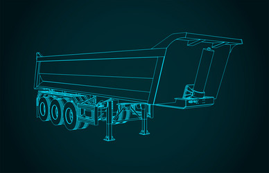 Tipper semi trailer drawing Royalty Free Vector Image