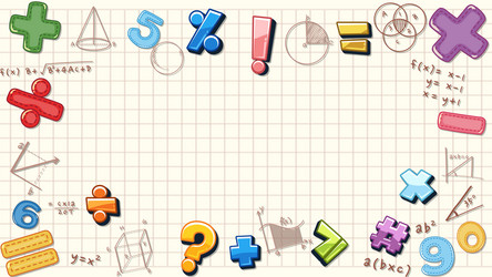 Math tools formula border notebook with checkered Vector Image