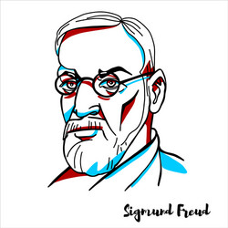 Sigmund freud bw Royalty Free Vector Image - VectorStock