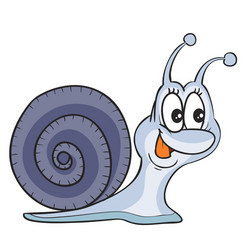 Cute cheerful snail character cartoon isolated Vector Image