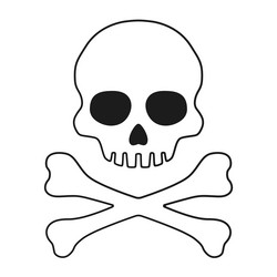 Skull and crossbones outline Royalty Free Vector Image