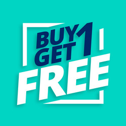 Buy one get free sticker label design Royalty Free Vector