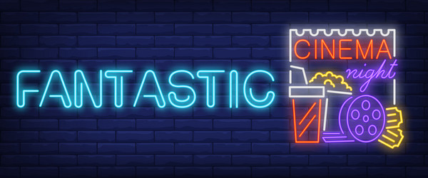 Welcome cinema neon sign Royalty Free Vector Image