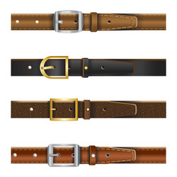 Seamless brown leather belts set Royalty Free Vector Image