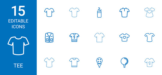 Tee icons Royalty Free Vector Image - VectorStock