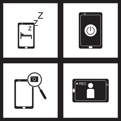 Concept flat icons in black and white mobile Vector Image