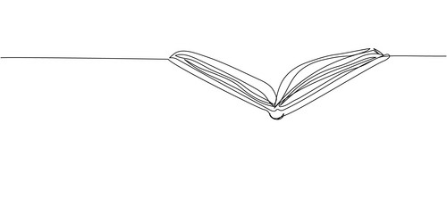 Open book v shaped one line colored art Royalty Free Vector