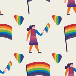 Seamless pattern lgbtq pride parade set Royalty Free Vector