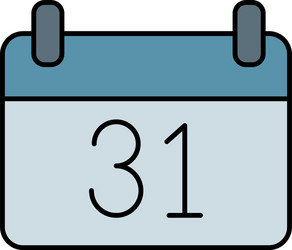 Calendar with 31 number isolated icon Royalty Free Vector