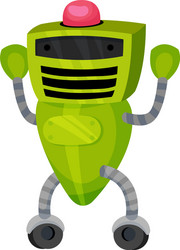 Green flying robot with jet engine futuristic Vector Image