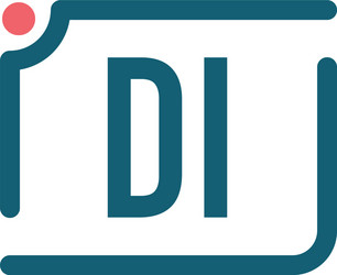 Initial letter di circle triangle logo design Vector Image