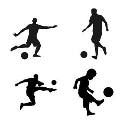 Man icon kicking ball Royalty Free Vector Image
