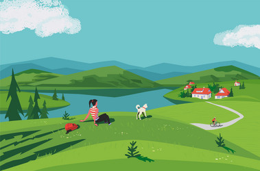 Cartoon Valley Village Vector Images (over 1,200)