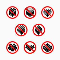 No crowd people icon do not crowd Royalty Free Vector Image