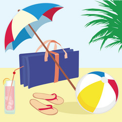 Poster summer sun and beach Royalty Free Vector Image