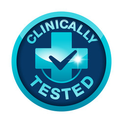 Clinically tested pictograph with cross Royalty Free Vector