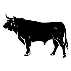 Bull profile cut out Royalty Free Vector Image