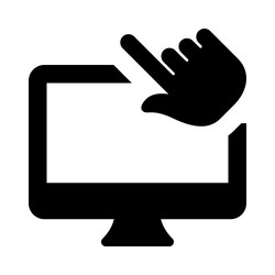 Clicking on desktop screen with the hand Vector Image