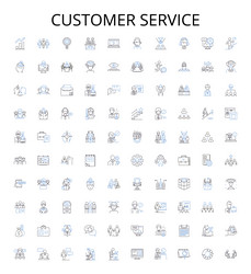 Customer service outline icons collection Vector Image