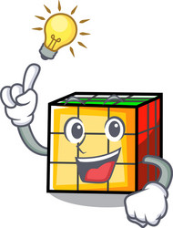 Three-dimensional red cube with eyes Royalty Free Vector