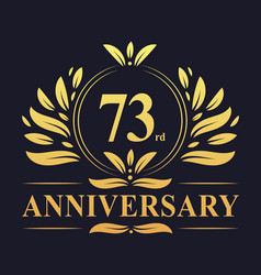 73 years anniversary logo 73rd Royalty Free Vector Image
