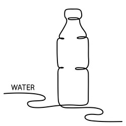 Bottle of water sketch simple line drawing Vector Image