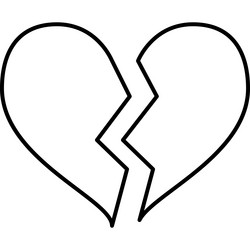 Broken heart puzzle filled icon Royalty Free Vector Image