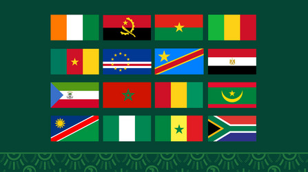Matches emblems flags african nations 2023 teams Vector Image