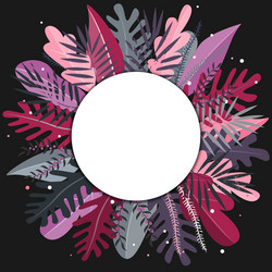 Tropical summer round frame design Royalty Free Vector Image